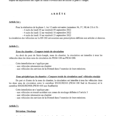 Restrictions de circulation - Annot, le Pays des Grès